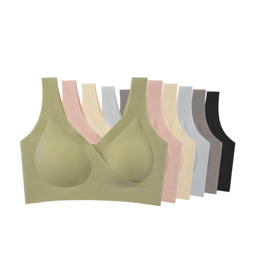 Seamless BREASTFEEDING bra Package (3 pcs) with cross openings on the ...