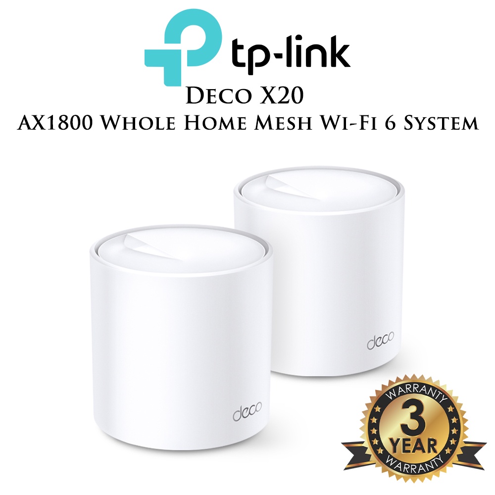 TP-Link Deco X20 (2 Pack) AX1800 Whole Home Mesh Wi-Fi 6 System Router ...