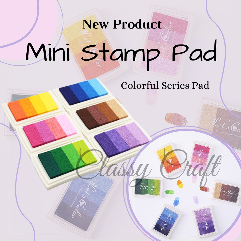 Mini Colorful Series Stamp Inkpad Kid Fingerprint Stamp Pad 韩国创意文具 DIY ...