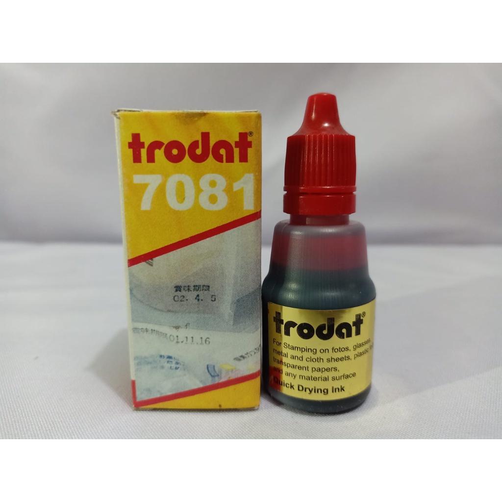 MERAH Trodat 7081 Red Stamp Ink for Plastic, Glass, Iron Media | Shopee ...