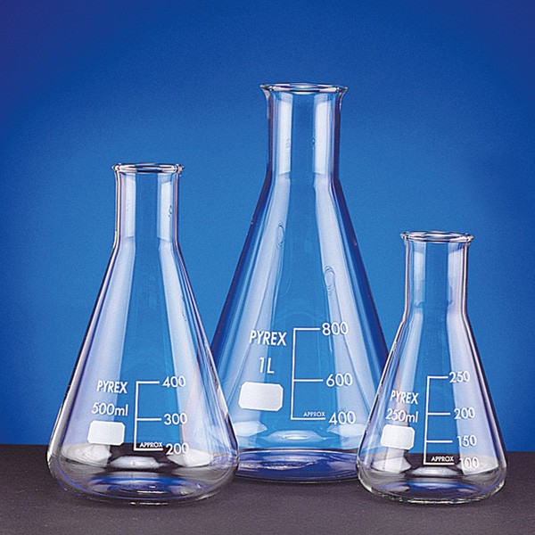 Conical Flask Narrow Mouth Borosillicate Glass Pyrex/Iwaki | Shopee ...