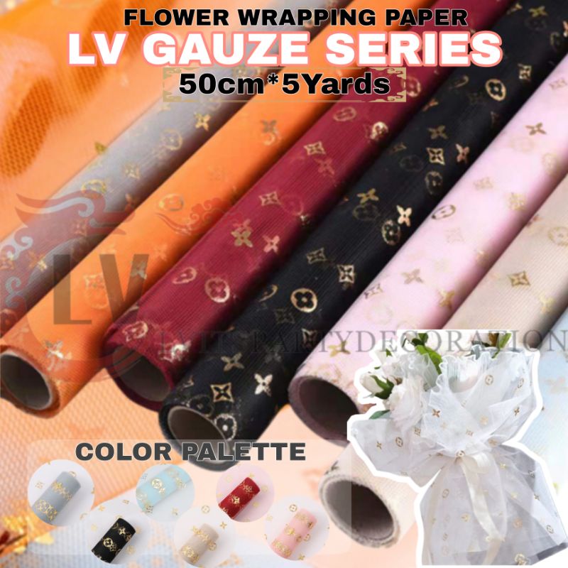 10M GAUZE LV NET ROLL LACE MESH Flower Wrapping Paper Bouquet Florist ...