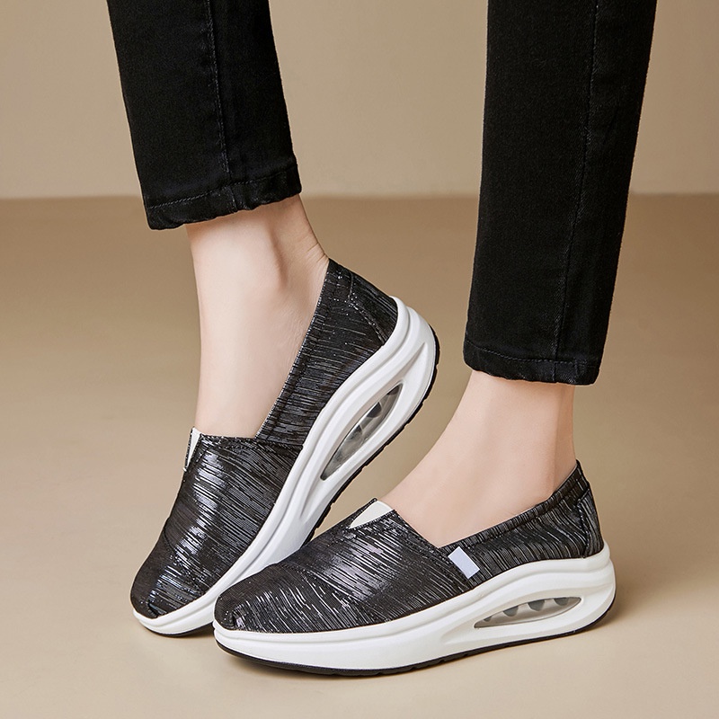 Canvas rocking shoes women new air cushion soft soled walking shoes in ...