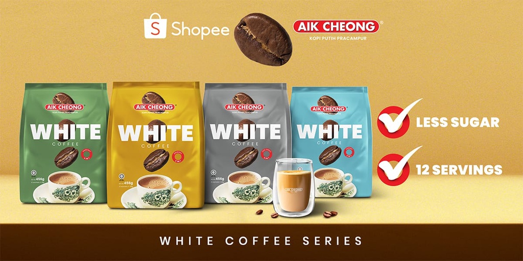 Aik Cheong White Coffee Instant 2 In 1 3 In 1 No Less Sugar Original ...