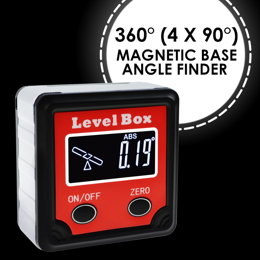 Digital Level Box Protractor Angle Finder Bevel Gauge Magnetic Base ...