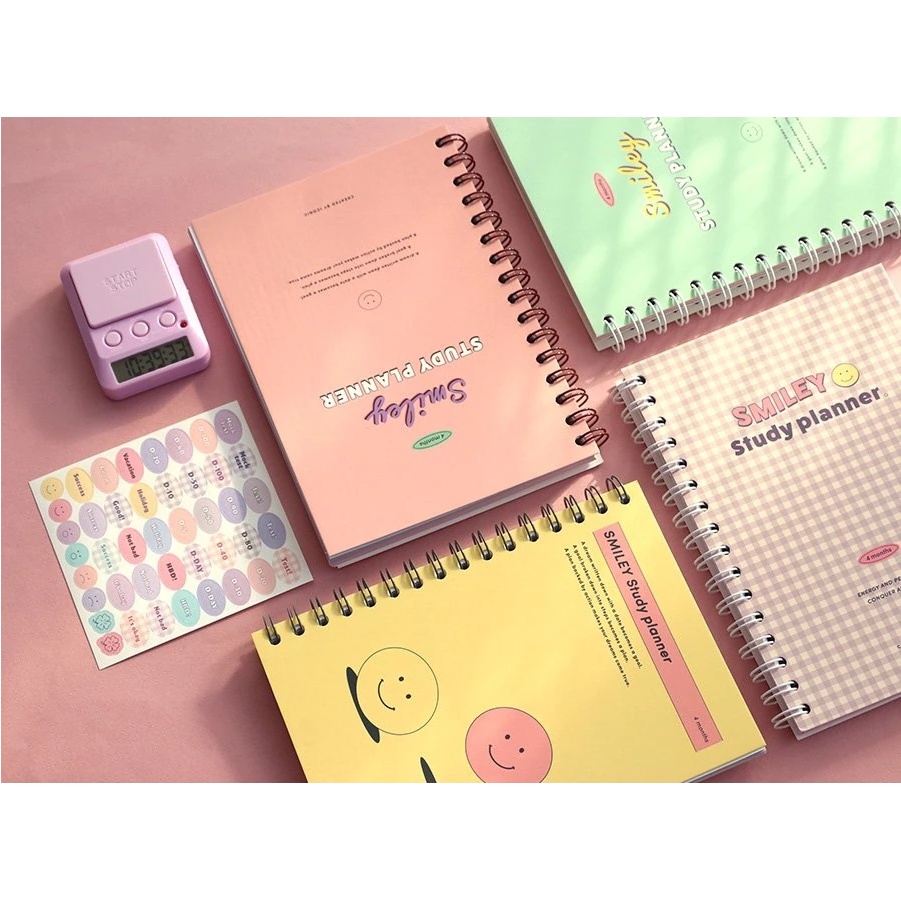 ICONIC Smiley Study Planner 4Months / Sticker Included/ Notebook ...