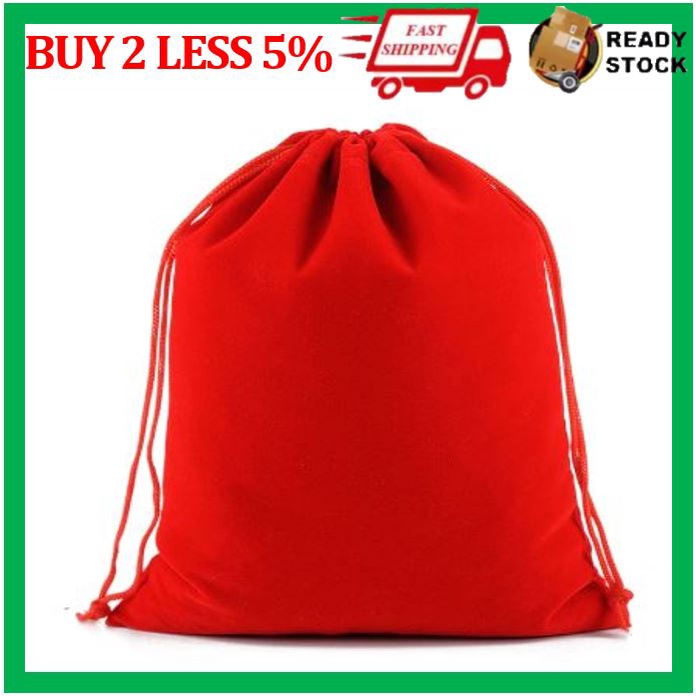 (5 pcs in a pack) Velvet Drawstring Pouch/Bag (Red) | Shopee Singapore