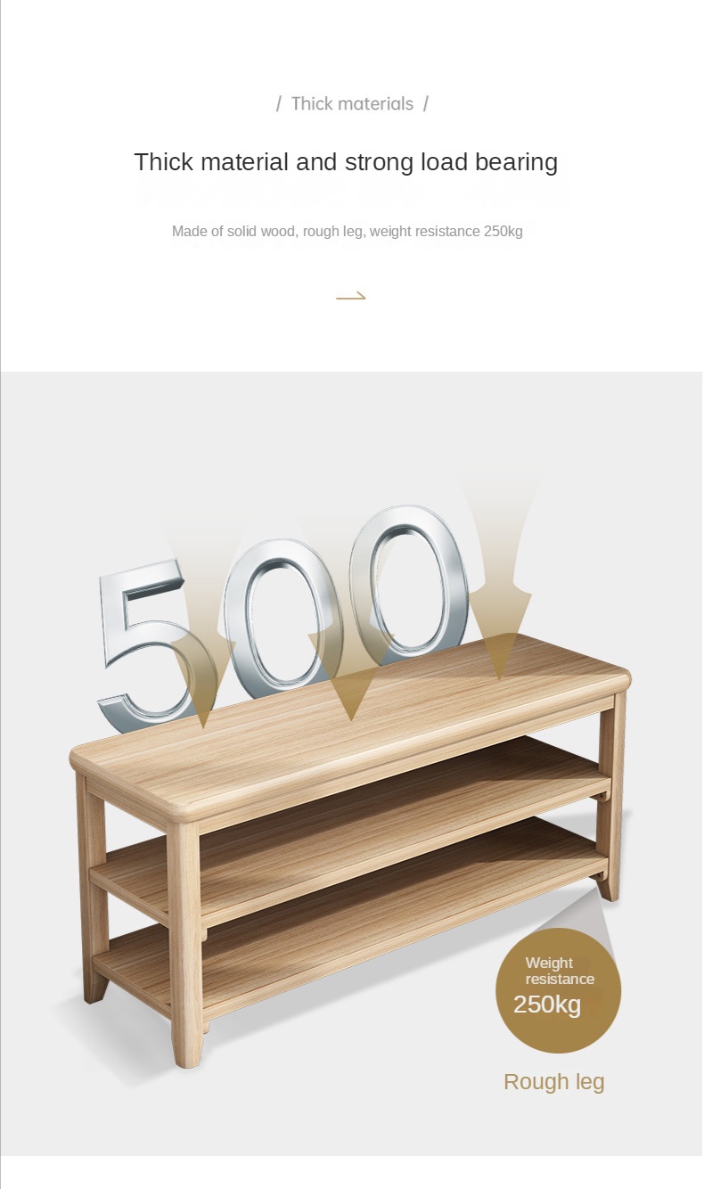 [Ready Stock]Solid wood shoe changing stool: a bench that integrates a ...