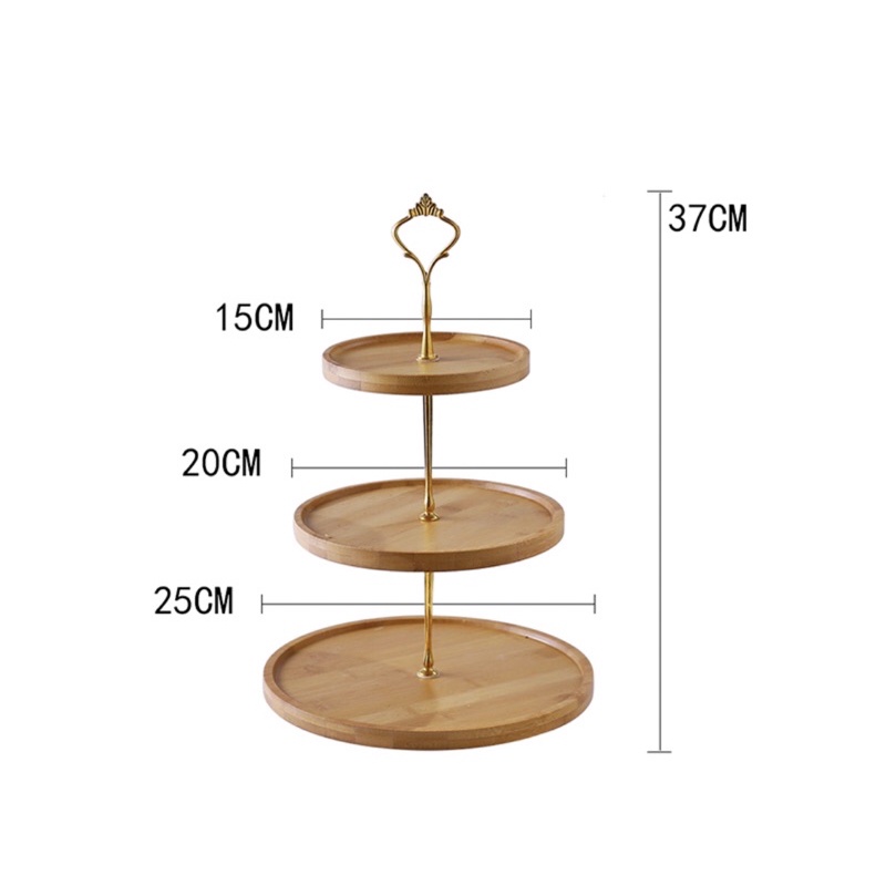 3 tier Wooden Dessert stand / Fruit Plate Cake Serving Plate / Party ...