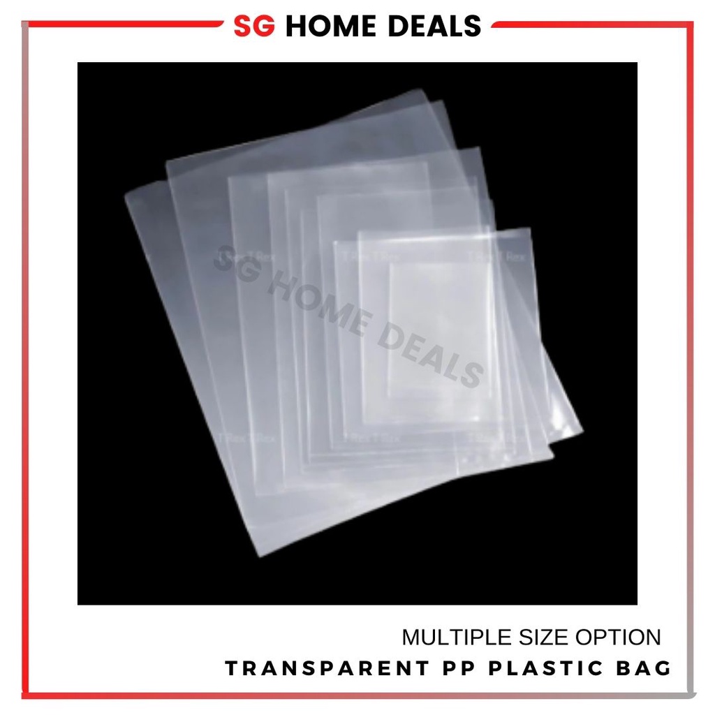 [SG STOCKS] Transparent PP Plastic Bag/ PP Clear Bag/ Multiple Sizes ...