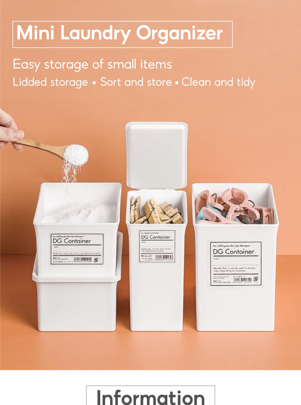 Laundry Capsule Mini Detergent Container Storage Box Washing Powder ...