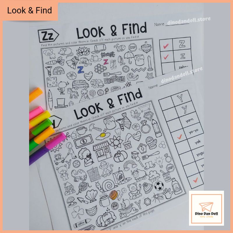 Look & Find worksheet ( Hard copy) | Shopee Singapore