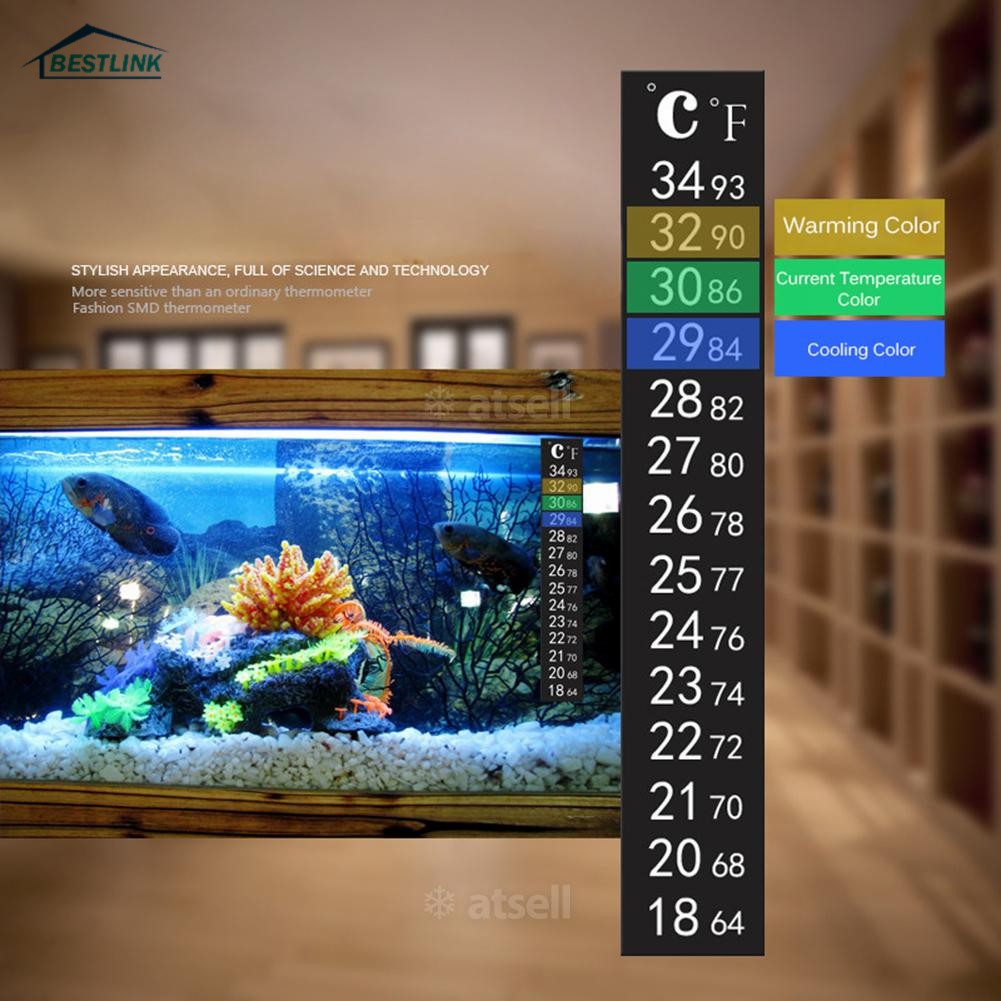 BL Dual Scale Aquarium Fish Tank Temperature Thermometer Sticker ...