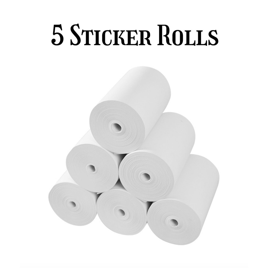 🔥Free 5 EXTRA Rolls!🔥 Portable Mini Thermal Handphone Mobile Printer ...