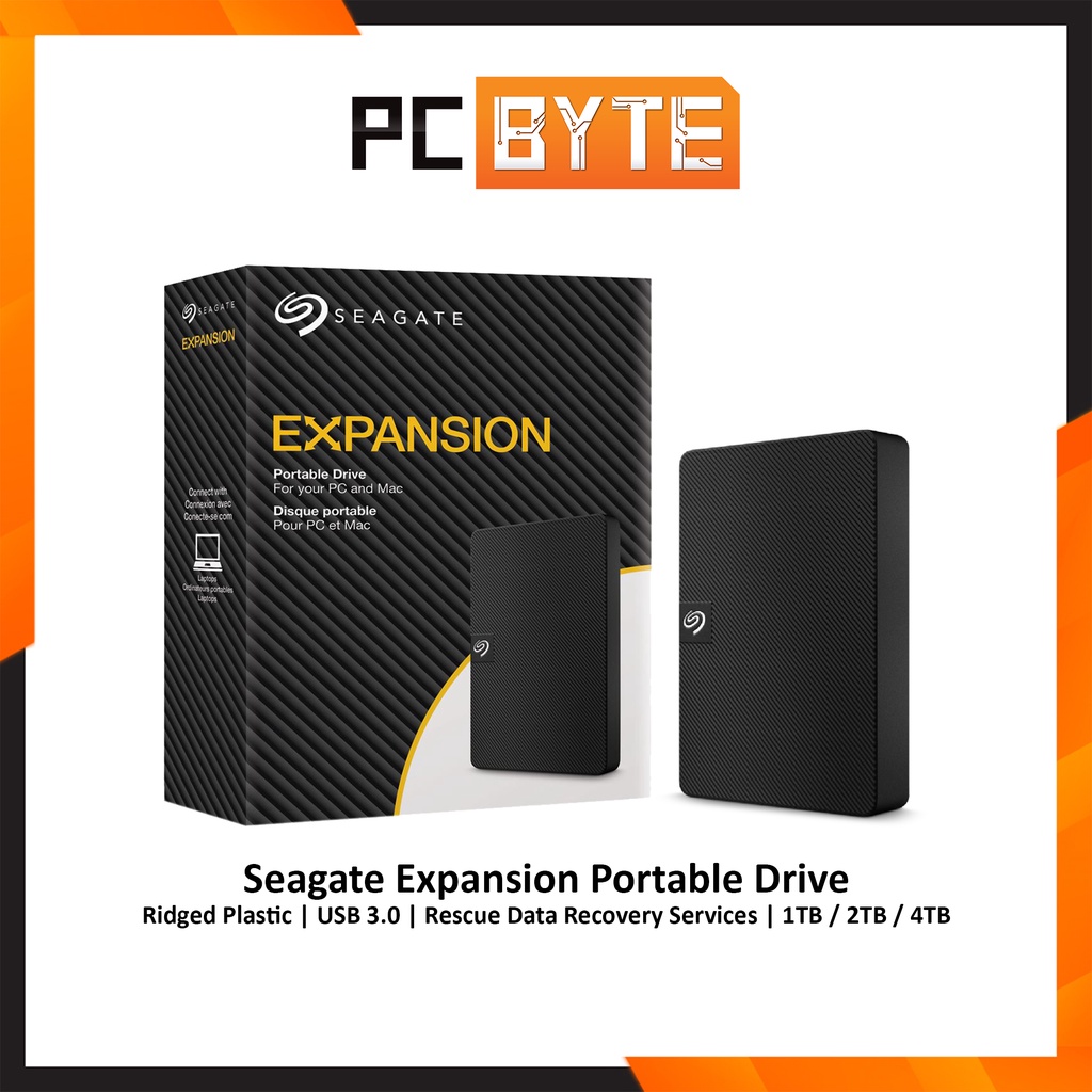 Seagate Expansion Portable Drive (Ridged Plastic | USB 3.0 | Rescue ...