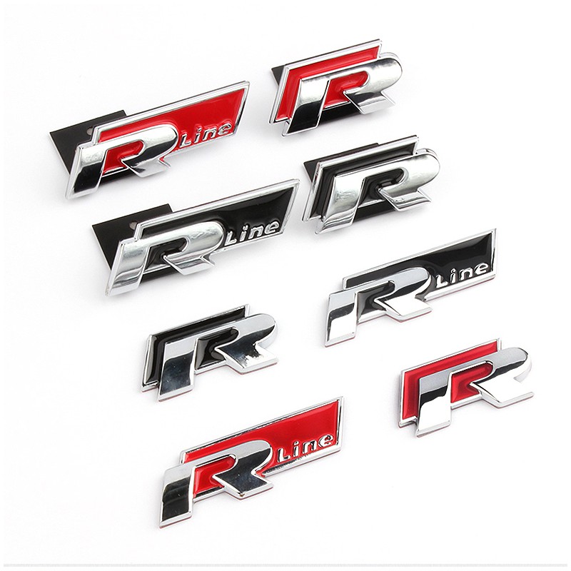 1X Metal R Line Front Grille Side Rear Emblem Badge Sticker Decal For ...