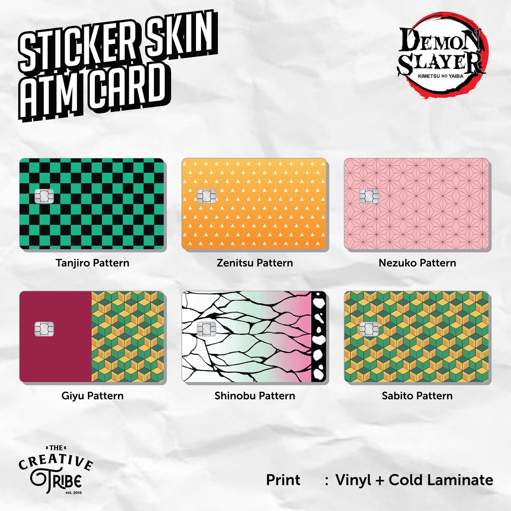 Demon Slayer Skin Card Sticker - Kimetsu no Yaiba ATM Vinyl Discharge ...