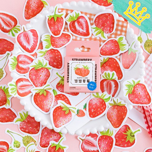 Juicy Strawberry Vinyl Stickers (45 PIECES PER PACK) Goodie Bag Gifts ...