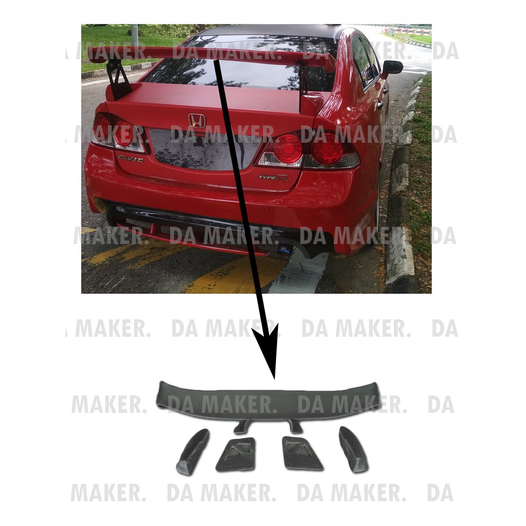 HONDA CIVIC FD / CITY TYPE R MUGEN SPOILER / GT WING | Shopee Singapore