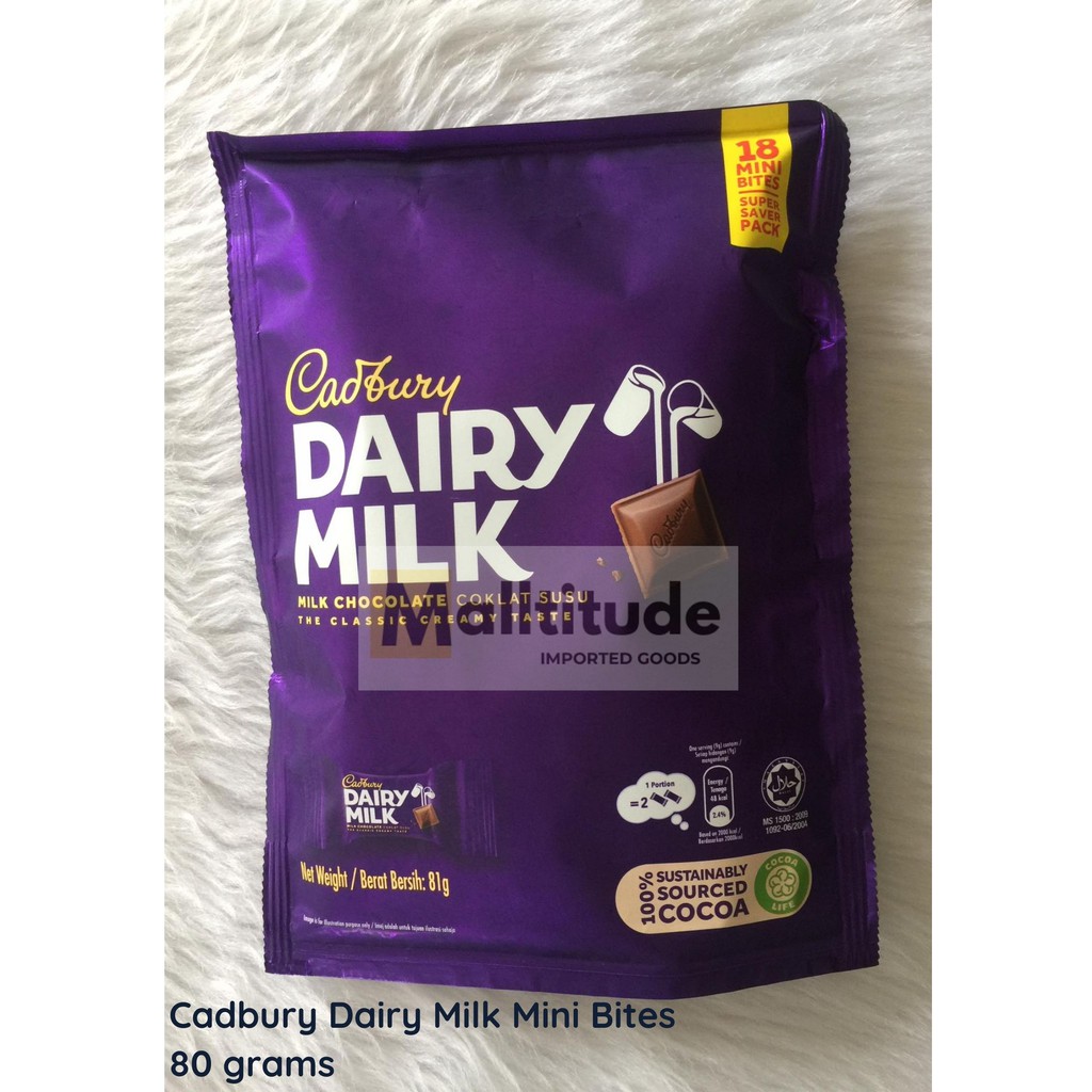 Cadbury Dairy Milk Chocolate Mini Bites 18pcs | Shopee Singapore