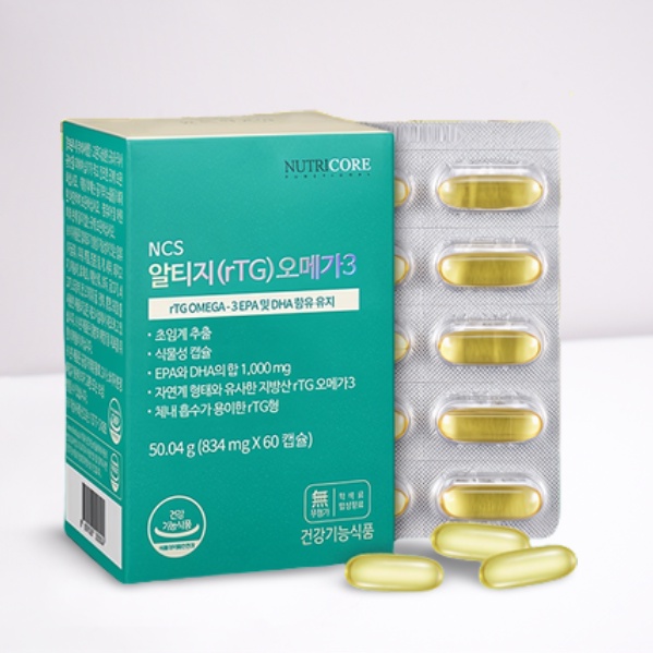 [Nutricore] rTG Omega 3 (for 1 month) (834 mg x 60 capsules) / 100% ...