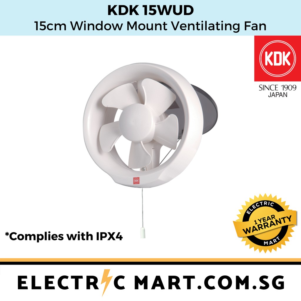 KDK 15WUD 15cm / 20WUD 20cm Window Mount Ventilating Fan | Shopee Singapore