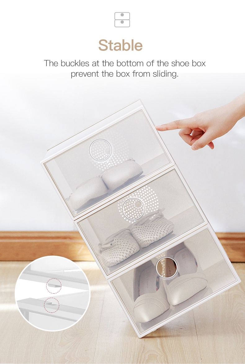 Transparent Shoes Storage Box Foldable Shoes Container Stackable Shoe ...