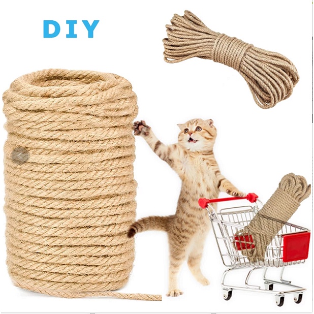 Sisal rope cat tree DIY grab post toy cat climbing frame replacement ...