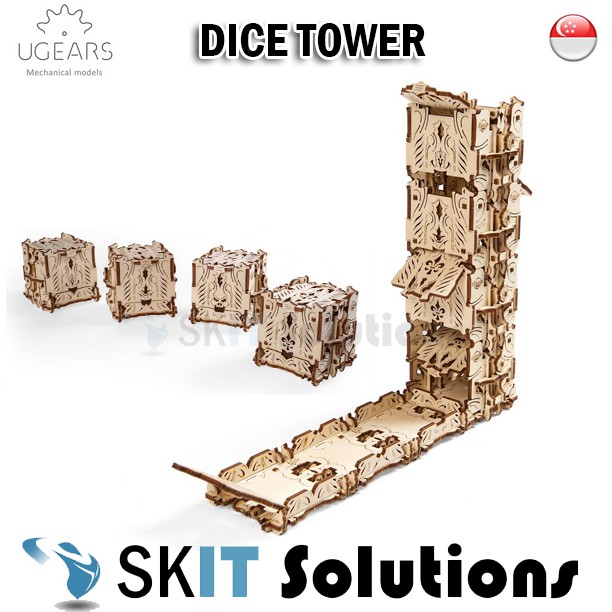 UGEARS Dice Tower DIY Wooden Building Mechanical Model Gift Kit ...