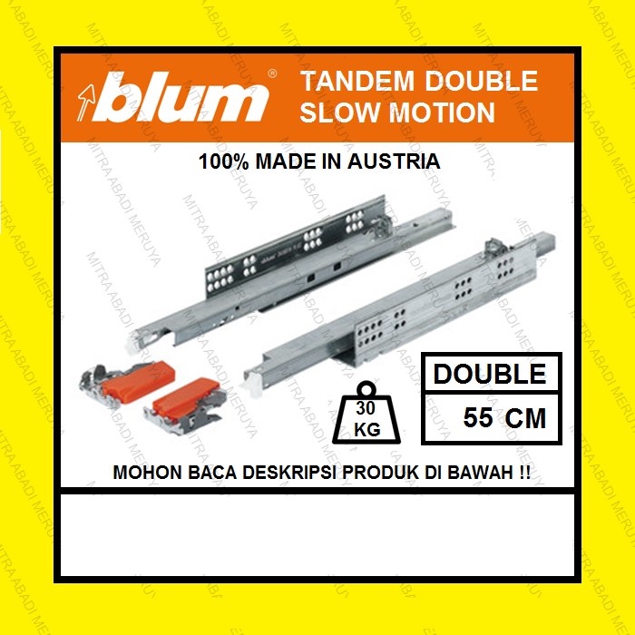 BLUM Tandem Rail 55 cm Double Extension BLUM Drawer Rail BLUM Rail ...