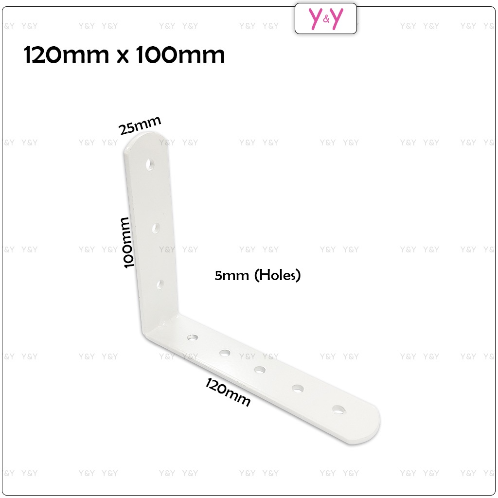 Y&Y Eco Extra Solid Epoxy White Steel Metal Angle L Bracket / L Shape ...