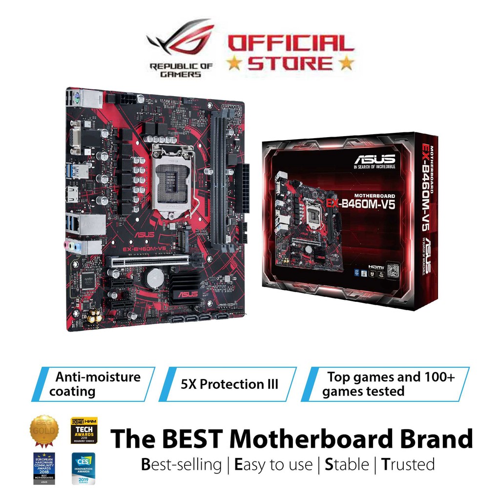 Asus EX-B460M-V5 Intel B460 LGA 1200 mATX Luminous Anti-Moisture ...