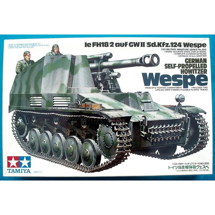 Plastic Assembly Model TAMIYA Scale 1/35 le FH18/2 auf GWII (Sd.Kfz.124) Wespe German Self ...