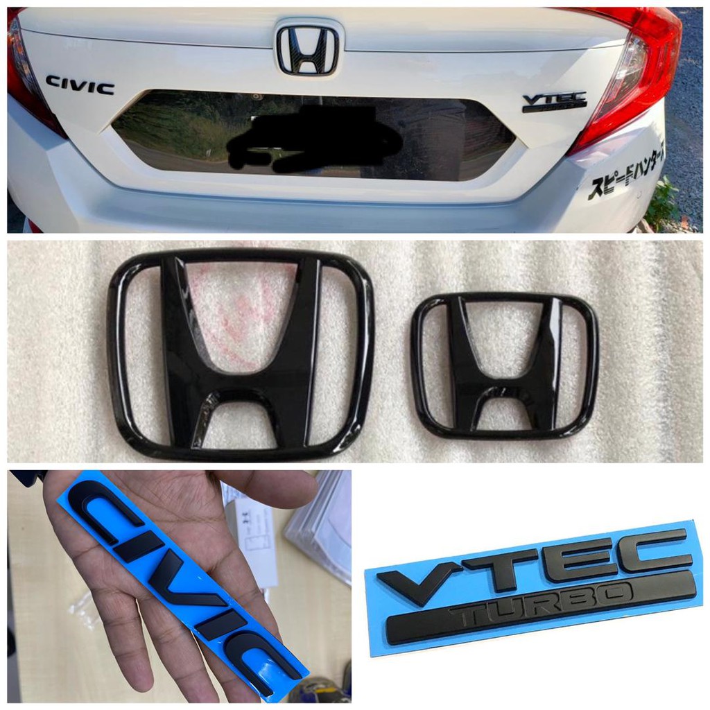 Honda Civic FC Black Emblem Vtec Turbo Black V-Tec Turbo Black Vtec ...
