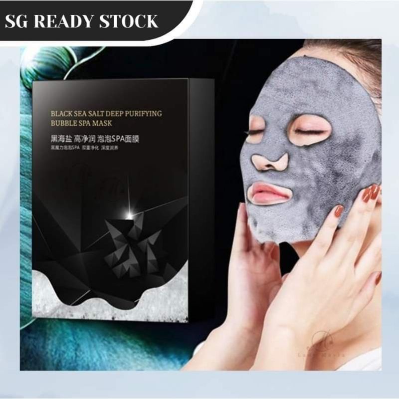 Black Sea Salt Deep Purifying Bubble Spa Mask (10 sheets) | Shopee ...