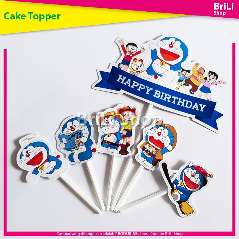 Happy BIRTHDAY Doraemon Cake Topper Doremon BIRTHDAY Cake Decoration ...