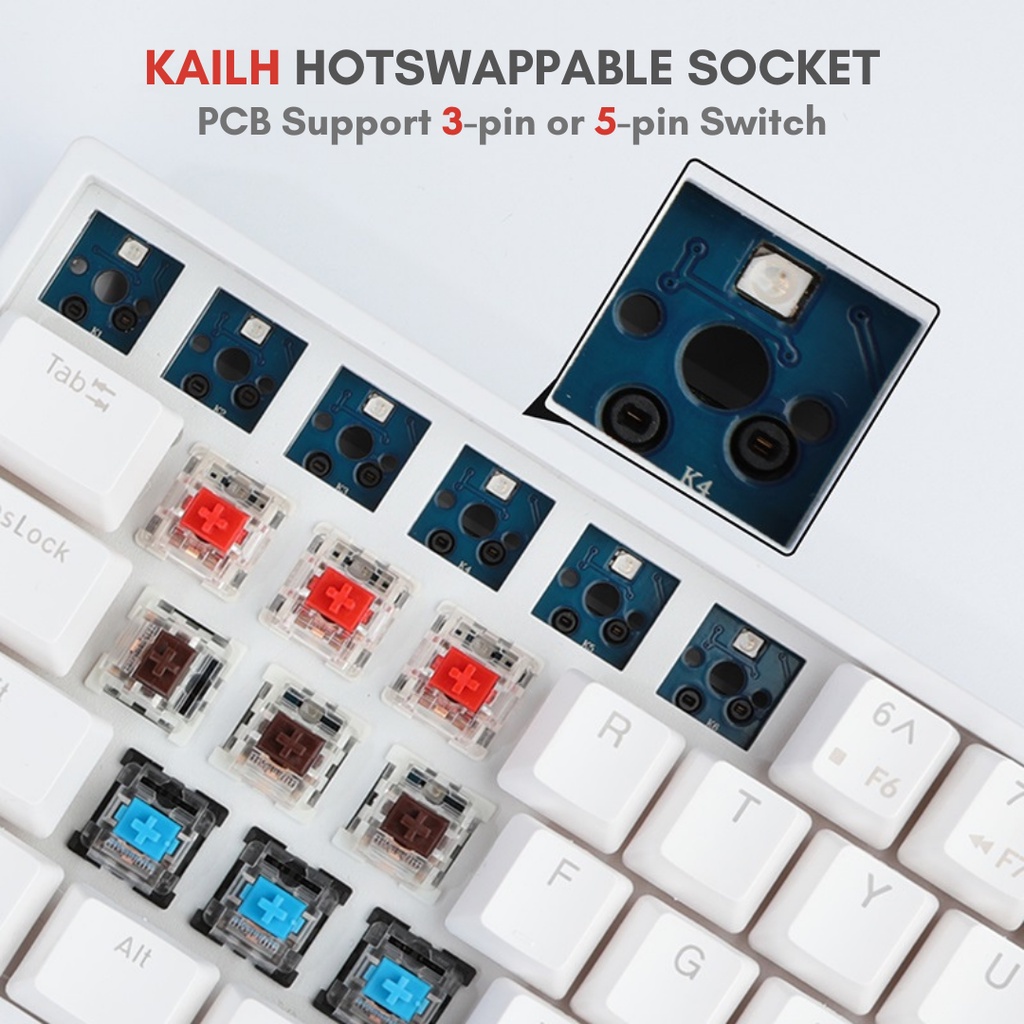 【SG】 Royal Kludge RK98 / RK100 Hot Swappable BT Wireless RGB Mechanical ...