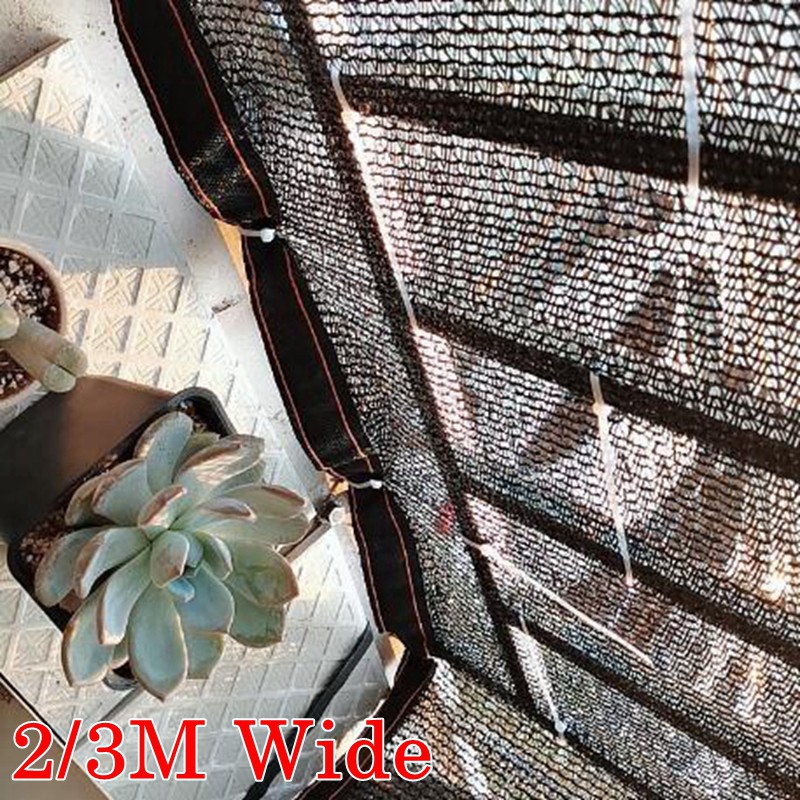 2/3M Wide Sun Shade Net 38% Shading Rate Black Sun Shelter Home Garden ...