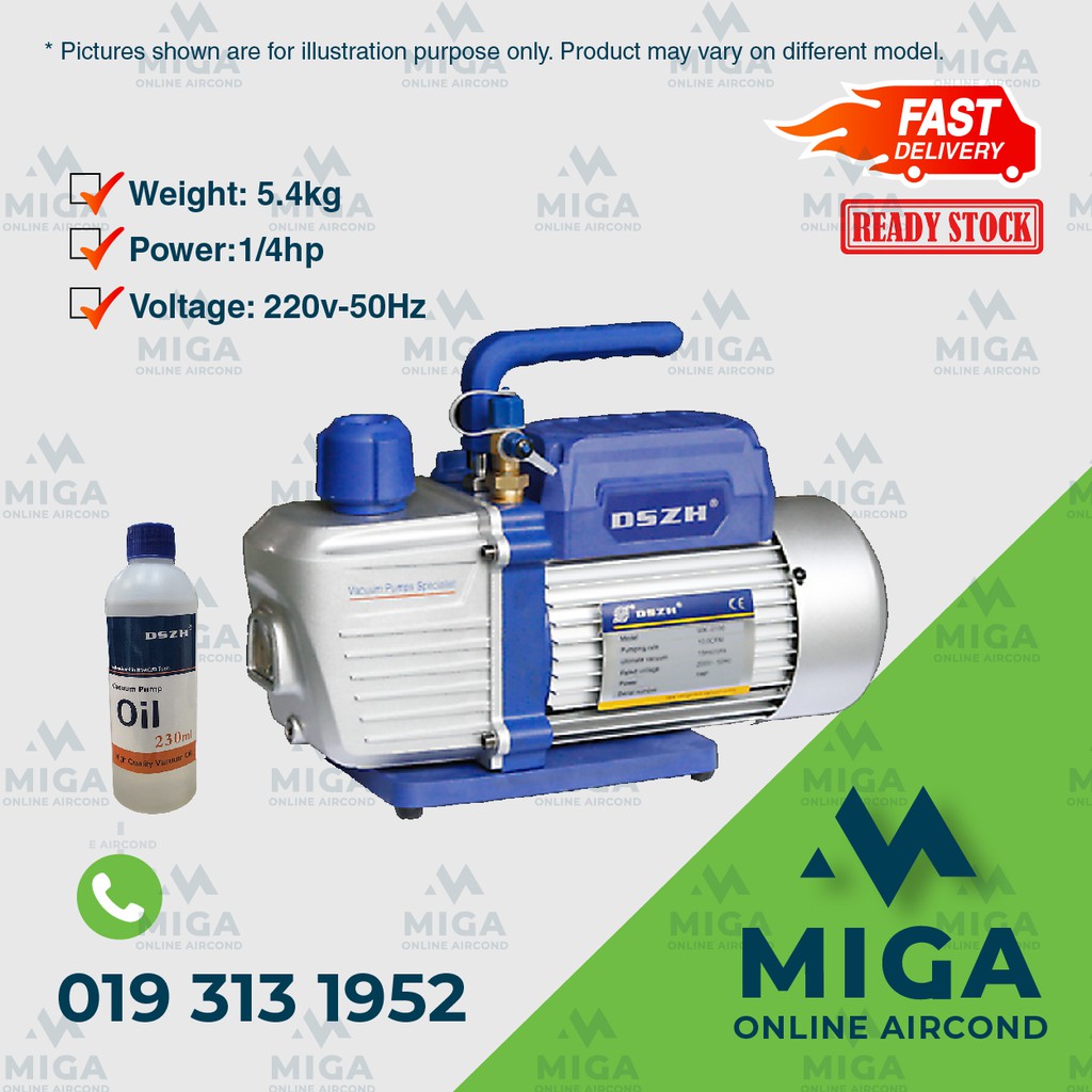 [100% ORIGINAL] DSZH Vacuum Pump Single Stage WK-125 (2.5CFM) | Shopee Singapore