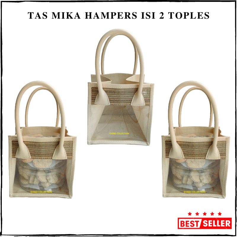 Mendong Mica Hampers Bag Contains 2 Jars Transparent Mica Parcel Basket ...