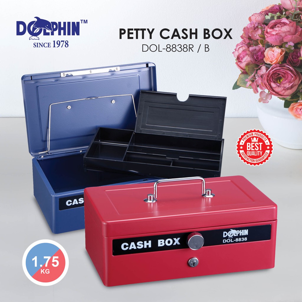 DOLPHIN DOL-8838 PETTY CASH BOX (LARGE) (279 X 179 X 118MM) | Shopee ...