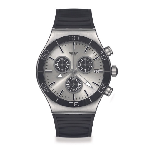 Swatch Great Outdoor Grey Chrono Quartz 43mm Rubber Watch | Shopee ...