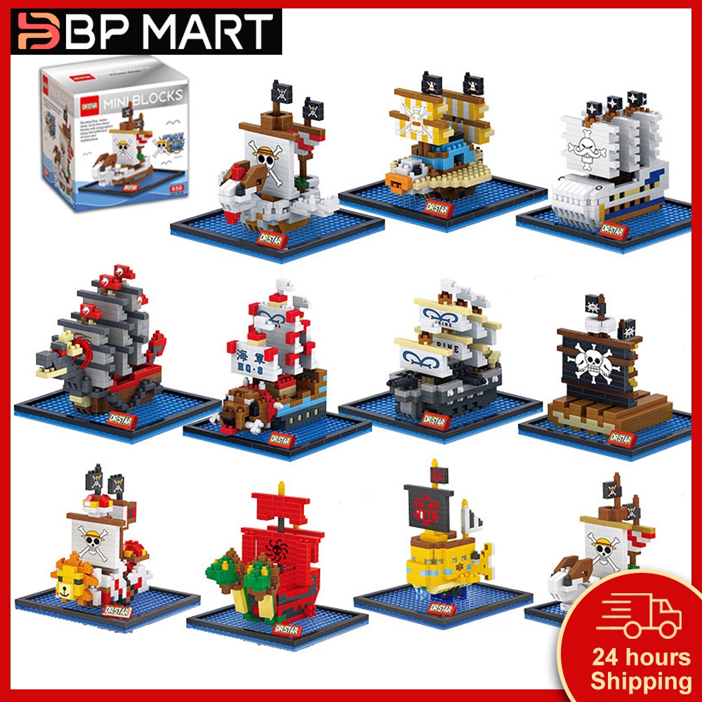 Anime Pirates Ship Block Set One Piece Pirate Ship assembly buildding ...