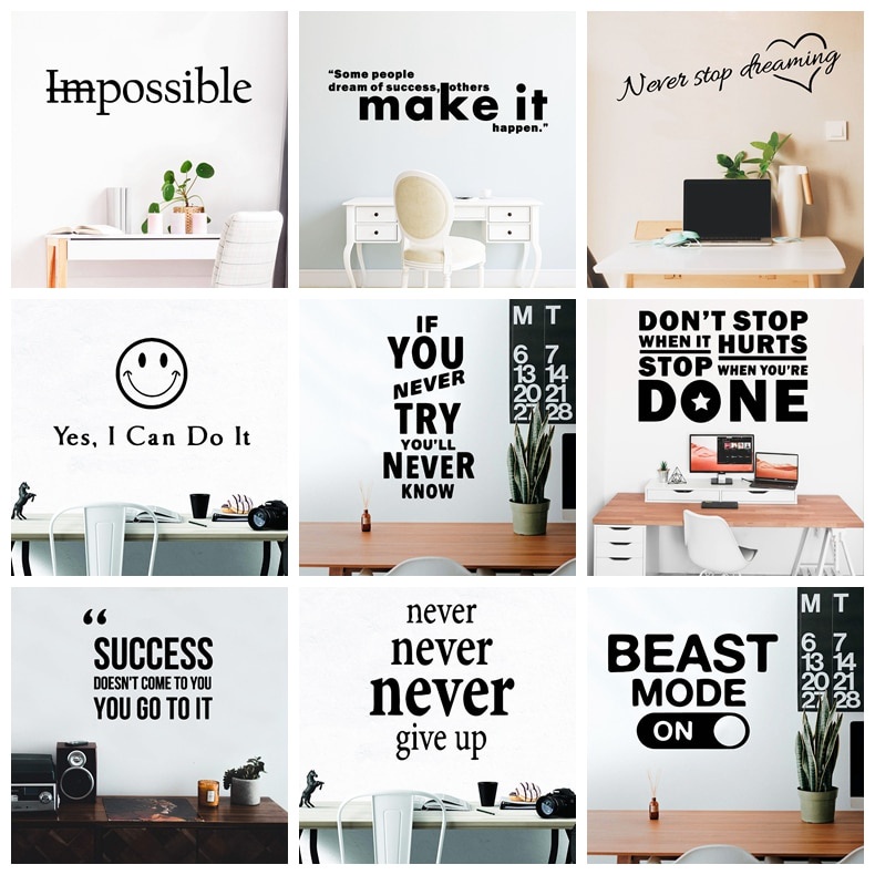 23 Type Bigger Motivation Wall Sticker Phrase Quotes For Office Room ...
