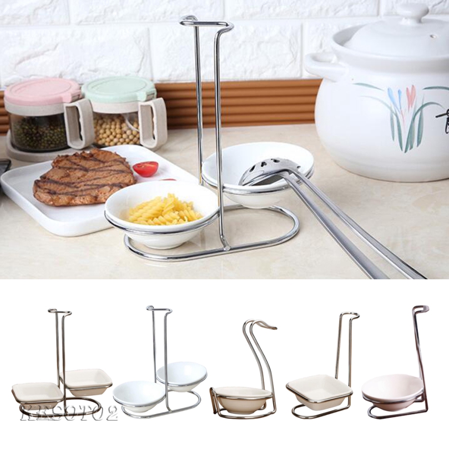 Stainless Steel Spoon Rest Holder Long Handle Vertical Saving Soup