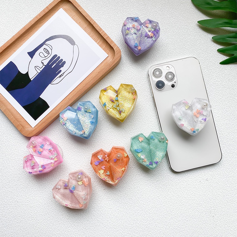 Cute 3d Love Flicker Cartoon Color Solid Back Stickers Plain Color Grip ...