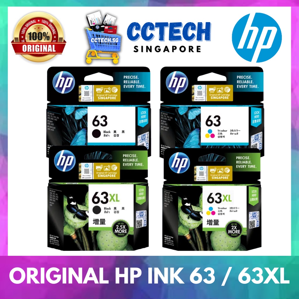 Original HP 63 / HP 63XL Black & Tri-Color Ink Cartridge - SG Ready ...