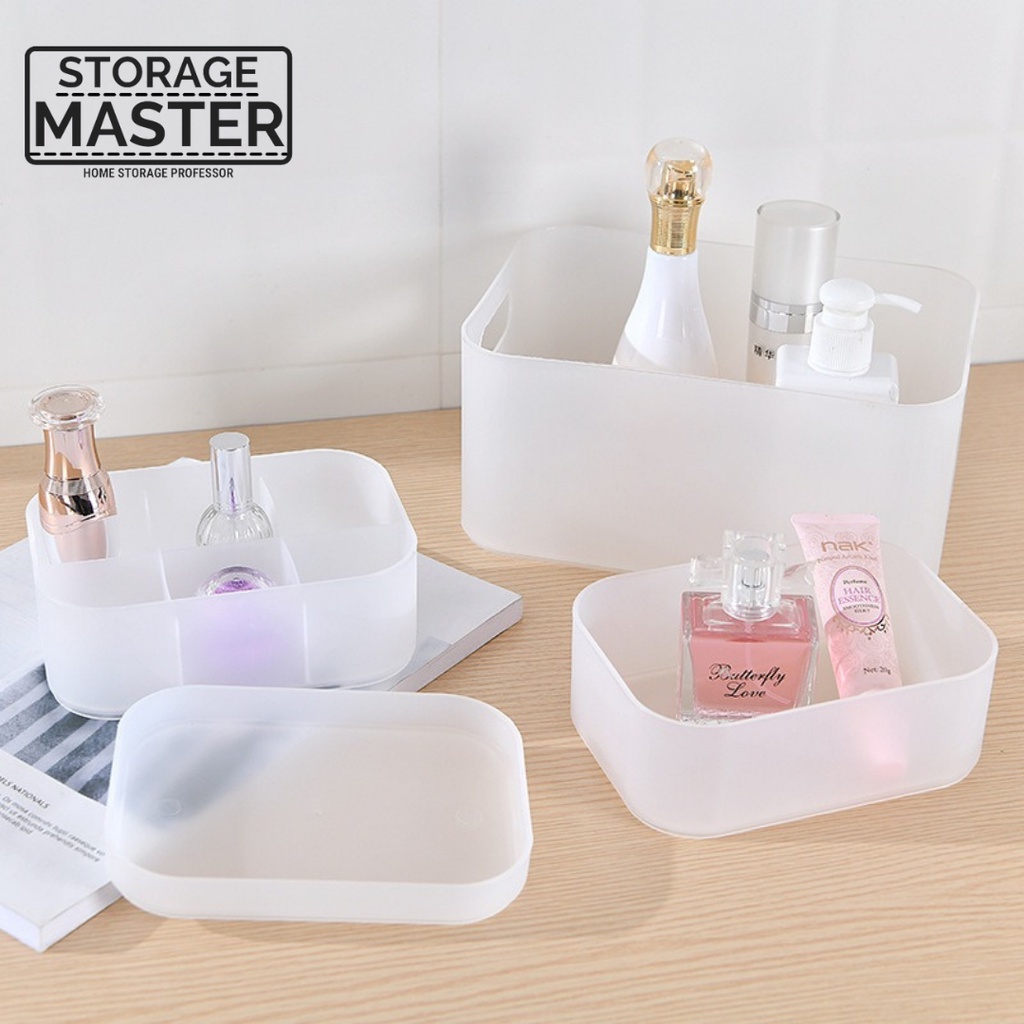 Daiso Storage Box With Cover Desktop cosmetic Storage | Shopee Singapore