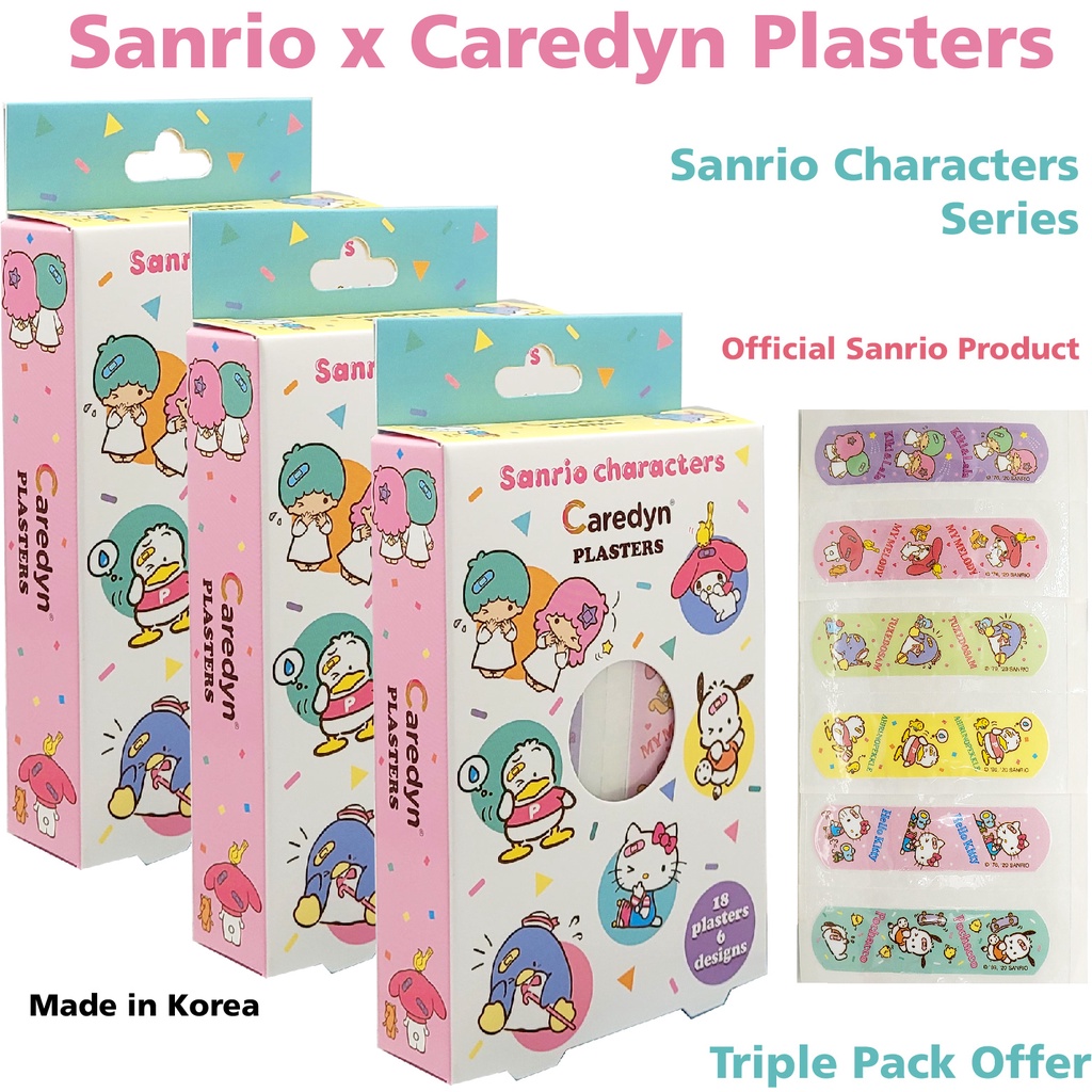[Bundle of 3] Caredyn Sanrio Characters Plasters - 18 Pieces | Shopee ...