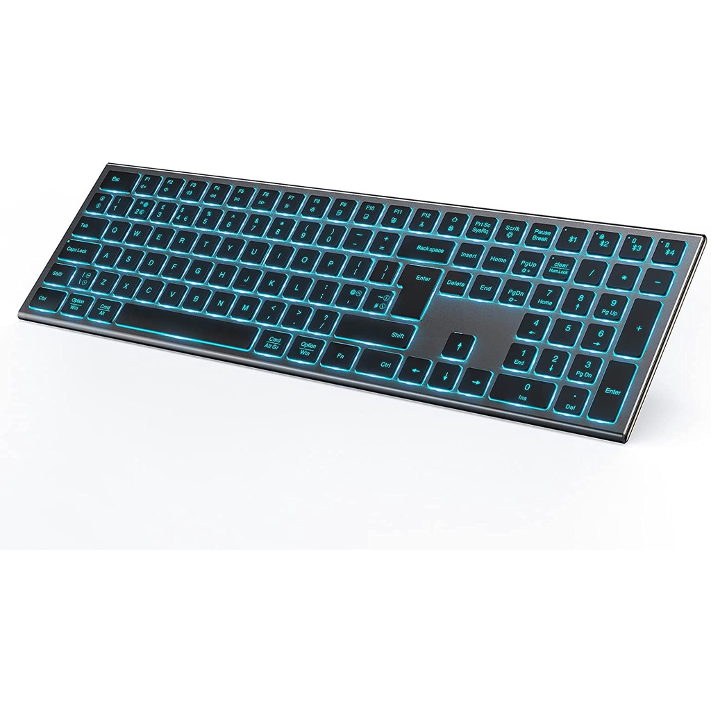 7 - Color Backlit Bluetooth Keyboard, Seenda Multi-Device Wireless ...